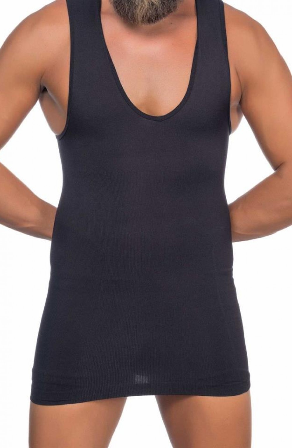 Siyah Emay E1003 V Yaka Erkek Korse Atlet - MIE1003001