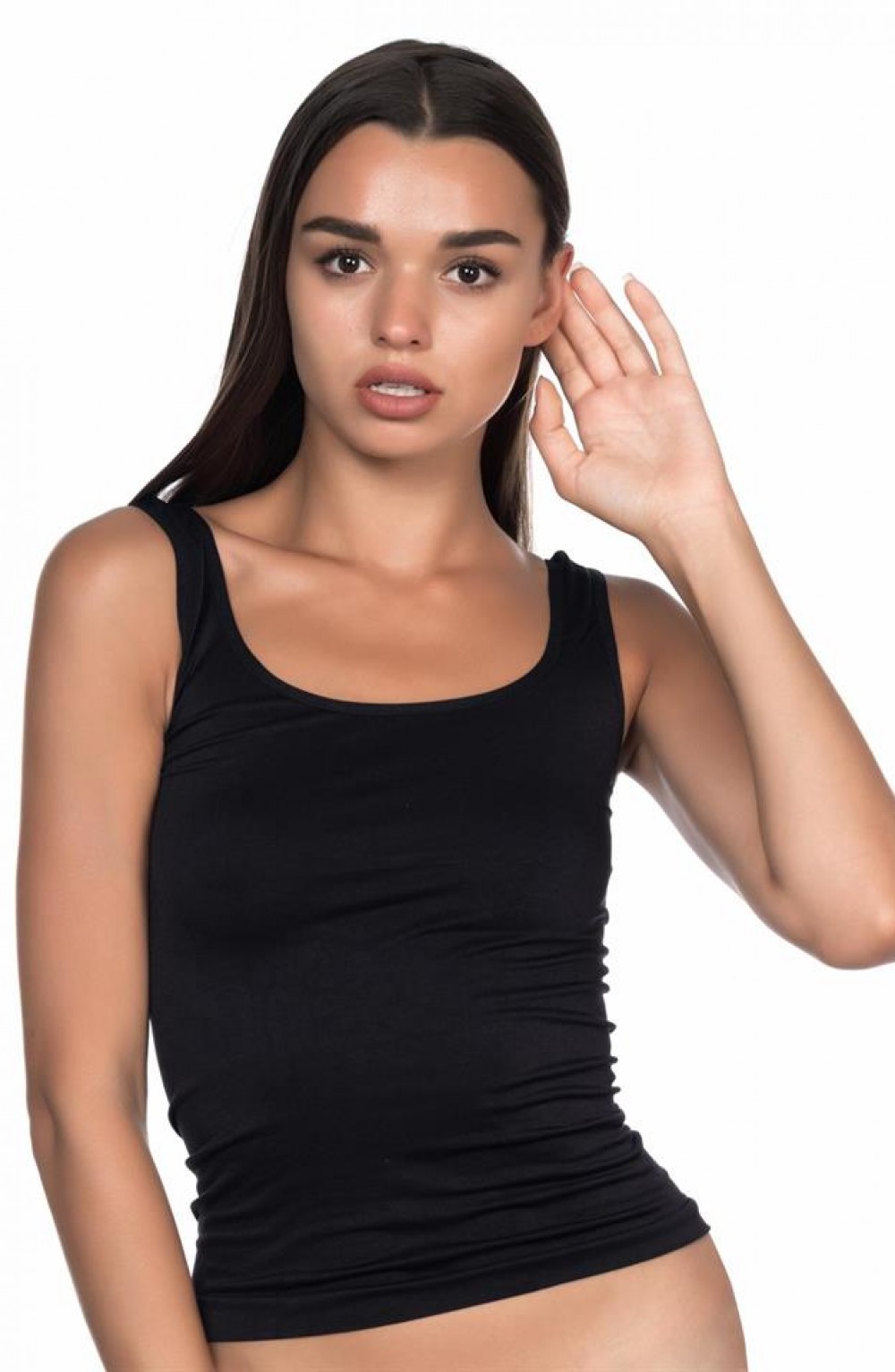 Siyah Emay 5002 Soft Kalın Askılı Uzun Atlet - MI5002001