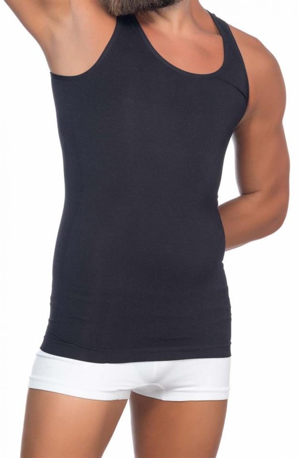 Siyah Emay E1002 U Yaka Erkek Korse Atlet - MIE1002001